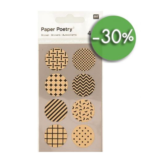 STICKERS AUTOCOLLANTS KRAFT ROND - Doigts de Fées